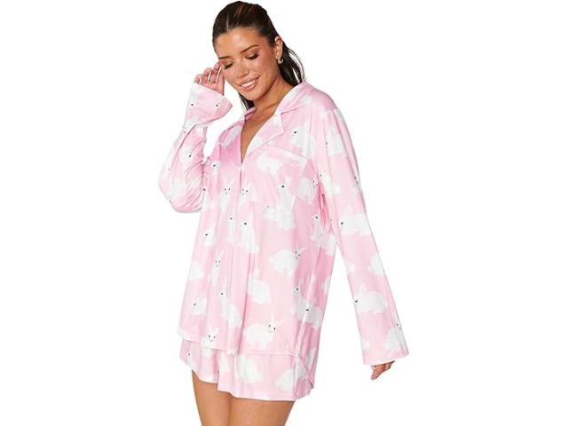 (取寄) ショウ ミー ユア ムームー レディース フェーバリット Pj セット Show Me Your Mumu women Favorite PJ Set Pink Bunnies