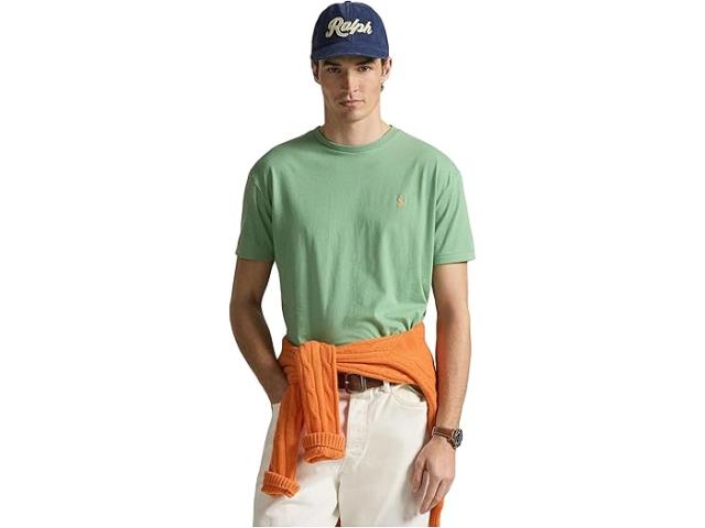 (取寄) ラルフローレン メンズ クラシック フィット ジャージ クルーネック T-シャツ Polo Ralph Lauren men Classic Fit Jersey Crewneck T-Shirt Outback Green