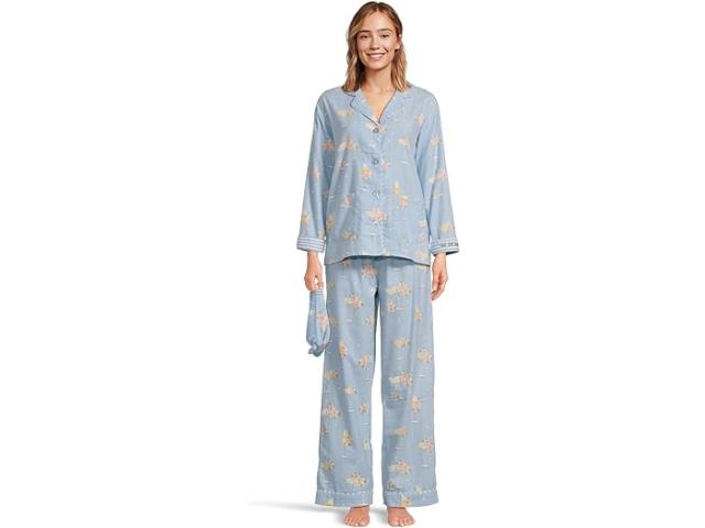 (取寄) ピー ジェイ サルベージ レディース フランネル Pj セット ウィズ ヘッドバンド P.J. Salvage women Flannel PJ Set with Headband Fizz The Season Light Sky