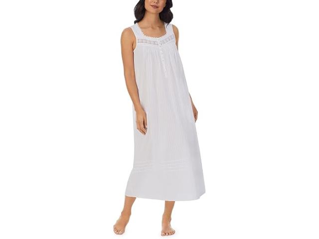 (取寄) アイリーン ウエスト レディース コットン ドビー ストライプ ウーブン スリーブレス バレエ ナイトガウン Eileen West women Eileen West Cotton Dobby Stripe Woven Sleeveless Ballet Nightgown White