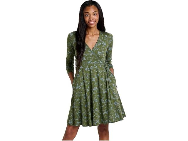 (取寄) トードアンドコー レディース フリージア ラップ ロング スリーブ ドレス Toad&Co women Freesia Wrap Long Sleeve Dress Chive Sketch Print