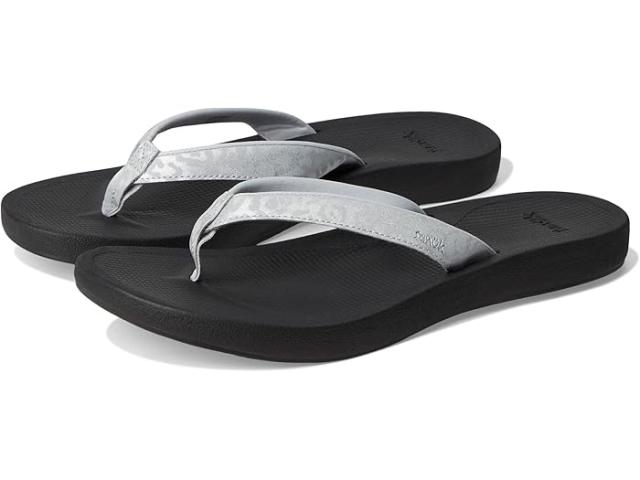 (取寄) サヌーク レディース コズミック ショアーズ レオパード Sanuk women Cosmic Shores Leopard Black