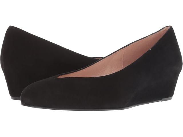 (取寄) フレンチ ソール レディース キュービック ウェッジ ヒール French Sole women Cubic Wedge Heel Black Suede