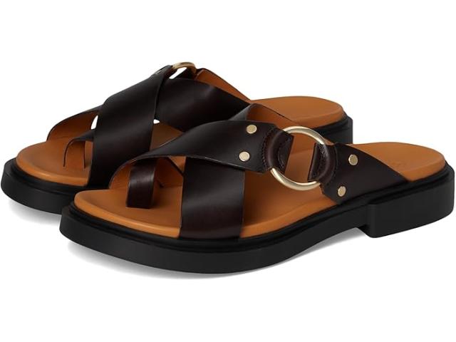 (取寄) エコー レディース ソウル トゥ ポスト リング オーナメント スライド サンダル ECCO women Seoul Toe Post Ring Ornament Slide Sandals Coffee