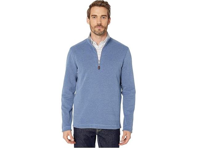 (取寄) ジョンストン&マーフィー メンズ リバーシブル 1/4 ジップ Johnston & Murphy men Reversible 1/4 Zip Blue/Gray