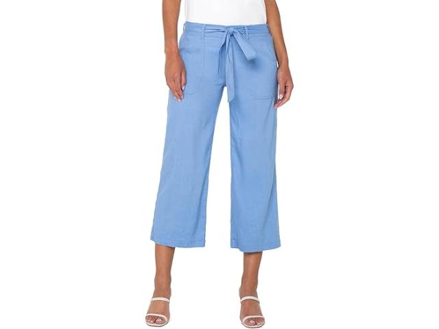 (取寄) リバプールロサンゼルス レディース ベルテッド ワイド レッグ クロップ Liverpool Los Angeles women Belted Wide Leg Crop Chambray Blue