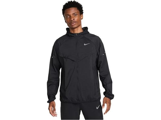 (取寄) ナイキ メンズ ストライド リペル UV ランニング ジャケット Nike men Stride Repel Uv Running Jacket Black/Black/Reflective Silver