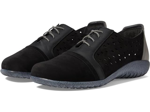 (取寄) ナオト レディース ラロ Naot women Naot Lalo Black Velvet Nubuck/Jet Black Leather Combo