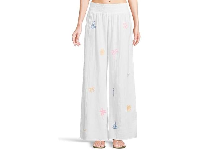 (取寄) リリー ピュリッツァー レディース エンゾ エンブロイダー パンツ カバー-アップ Lilly Pulitzer women Enzo Embroidered Pant Cover-Up Resort White Beachcomber Embroidery