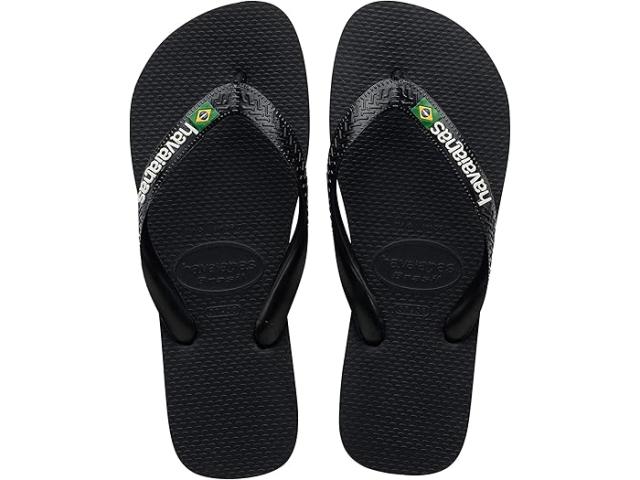 (取寄) ハワイアナス メンズ ブラジル ロゴ フリップ フロップ サンダル Havaianas men Brazil Logo Flip Flop Sandal Black/Black