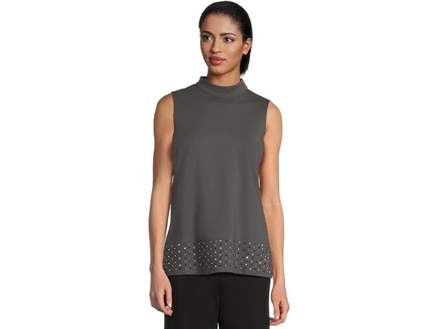 (取寄) ヴィンスカムート レディース モック ネック スリーブレス チュニック Vince Camuto women Mock Neck Sleeveless Tunic Med Heather Grey