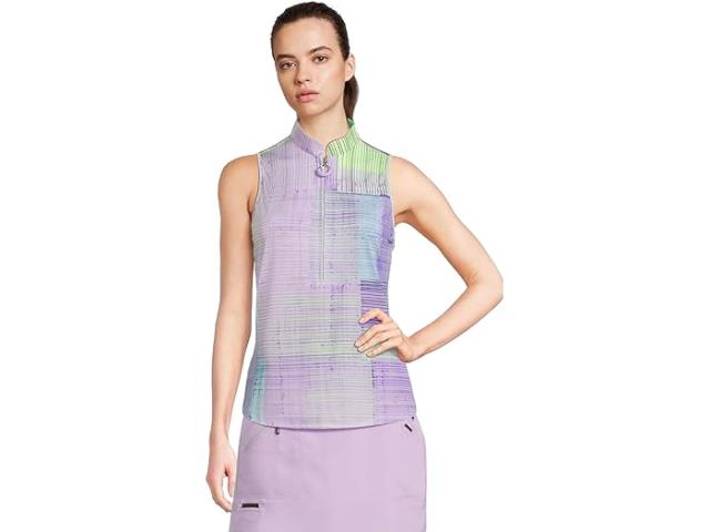 (取寄) ジェイミー サドック レディース タータン プリント スリーブレス ポロ Jamie Sadock women Tartan Print Sleeveless Polo Lilac Purple