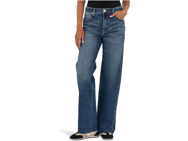 (取寄) カット フロム ザ クロス レディース シエナ ハイライズ ストレート レッグ-5 ポケッツ ウィズ ロー ヘム イン ワイズ KUT from the Kloth women Sienna High-rise Straight Leg-5 Pockets With Raw Hem In Wise Wise