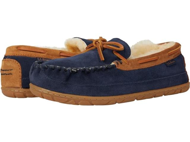 (取寄) エルエルビーン メンズ ウィックド グッド モカシン L.L.Bean men L.L.Bean Wicked Good Moccasins Carbon Navy/Saddle