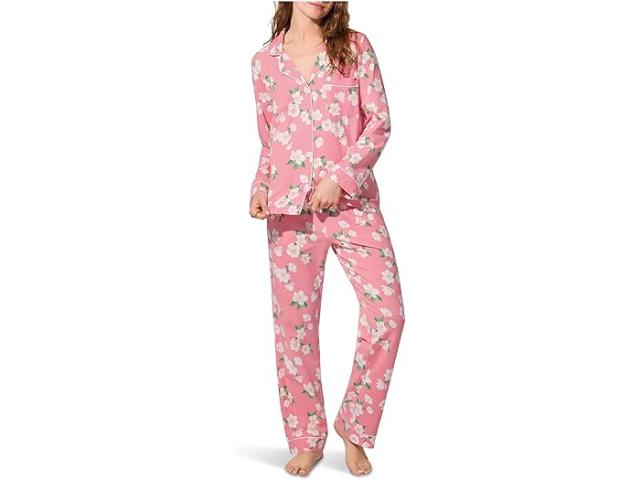 (取寄) ベッドヘッドパジャマズ レディース ロング スリーブ クラシック ストレッチ ジャージ Pj セット Bedhead PJs women Long Sleeve Classic Stretch Jersey Pj Set Pink Magnolias