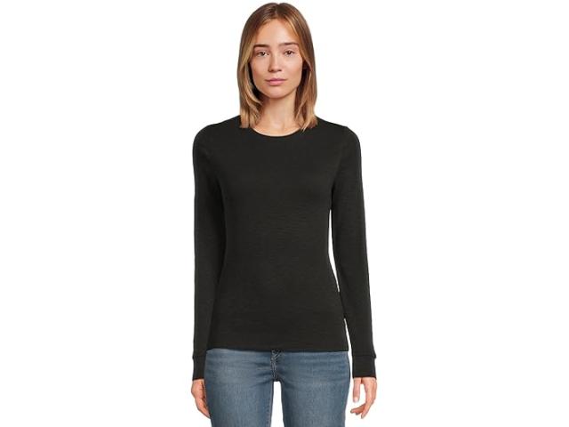 (取寄) リラ P レディース リブ スラブ ロング スリーブ クルー Lilla P women Rib Slub Long Sleeve Crew Black