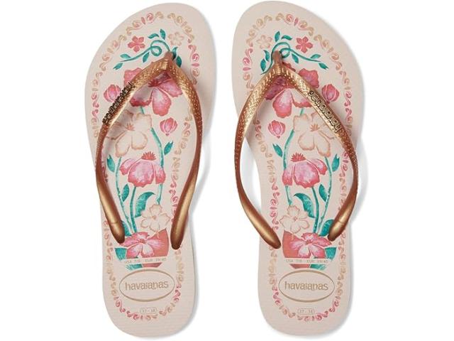 (取寄) ハワイアナス レディース スリム トロピカリア バイブス サンダル Havaianas women Slim Tropicalia Vibes Sandals Golden