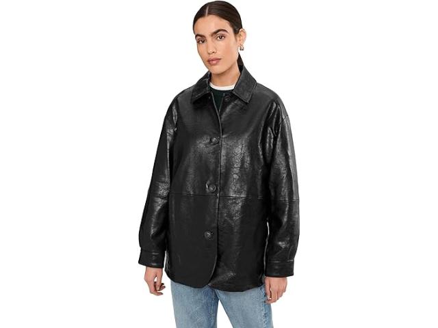 (取寄) リーバイス レディース フォー レザー ブレーザー Levi's women Faux Leather Blazer Black