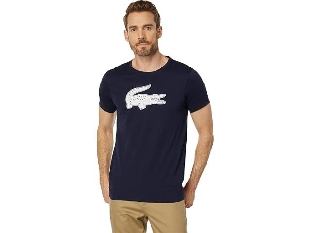 (取寄) ラコステ メンズ ウルトラ ドライ エックスエックスエル ロゴ スポーツ T-シャツ Lacoste men Ultra Dry XXL Logo Sport T-shirt Navy Blue/White