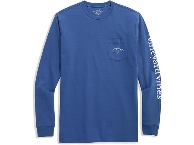 (取寄) ヴィンヤードヴァインズ メンズ ウィンター シーン ロゴ ロング スリーブ ティー Vineyard Vines men Winter Scene Logo Long Sleeve Tee Moonshine
