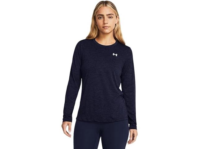 (取寄) アンダーアーマー レディース テック ロング スリーブ クルー ツイスト Under Armour women Under Armour Tech Long Sleeve Crew Twist Midnight Navy/White