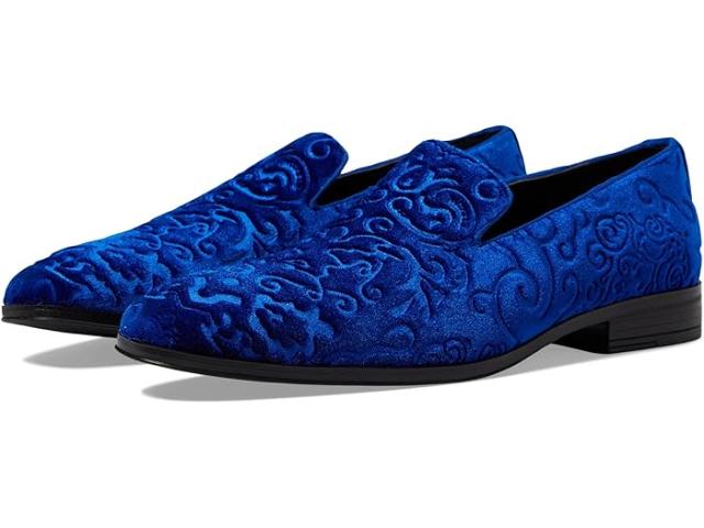 (取寄) ステイシー アダムス メンズ サンダース ベロア スリッポン Stacy Adams men Saunders Velour Slip-On  Blue