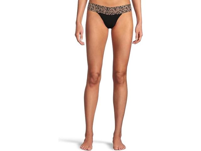 (取寄) ハンキー パンキー レディース スピーマ コットン オリジナル ライズ トング Hanky Panky women SUPIMA Cotton Original Rise Thong Black/Walk On The Wild Side