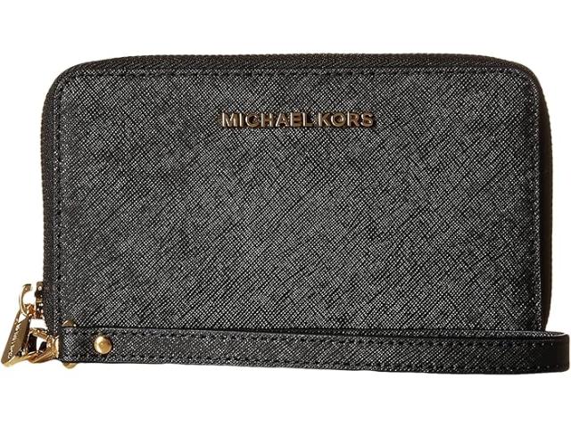 (取寄) マイケルコース レディース ジェット セット トラベル ラージ フラッツ マルチファクション フォン ケース MICHAEL Michael Kors women Jet Set Travel Large Flat Multifunction Phone Case Black