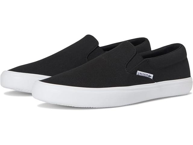 (取寄) ラコステ メンズ スリッポン ベース スニーカー Lacoste men Slip-On Base Sneakers Black/White