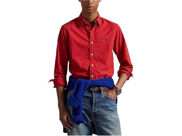 (取寄) ラルフローレン メンズ クラシック フィット ガーメントダイ オックスフォード シャツ Polo Ralph Lauren men Classic Fit Garment-Dyed Oxford Shirt New Brick