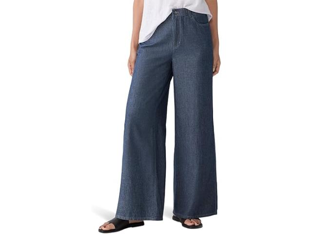 (取寄) アイリーン フィッシャー レディース ピティート ワイド フルレングス ジーンズ Eileen Fisher women Petite Wide Full-Length Jeans Denim
