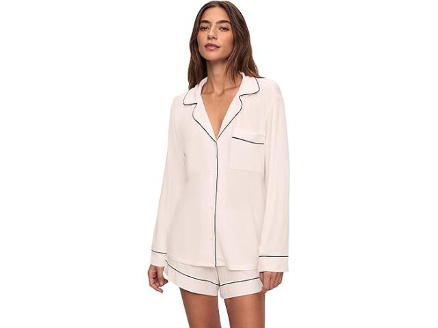 (取寄) エバージェイ レディース ジゼル ロング スリーブ トップ アンド ショート Pj セット Eberjey women Gisele Long Sleeve Top & Short PJ Set Pure Ivory/Navy