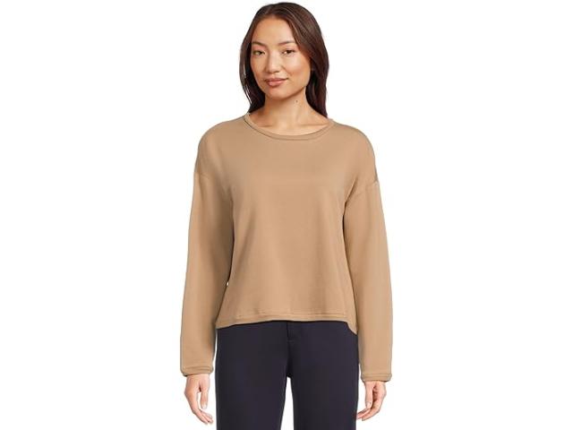 (取寄) アイリーン フィッシャー レディース ラウンド ネック クロップド ボックス トップ Eileen Fisher women Eileen Fisher Round Neck Cropped Box Top Biscuit