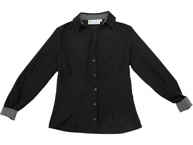 (取寄) スマート アダプティブ クロージング レディース アラナ ソウル アダプティブ ブラウザ Smart Adaptive Clothing women Smart Adaptive Clothing Alana Soul Adaptive Blouse Black/White Trim
