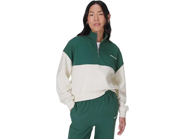 (取寄) スウェッティ ベティ レディース リバイブ クロップ ハーフ ジップ Sweaty Betty women Revive Crop Half Zip Glade Green Colour Block