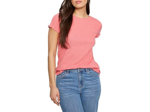 (取寄) ニックゾー レディース レース ニット T-シャツ NIC+ZOE women Lace Knit T-shirt Hot Coral