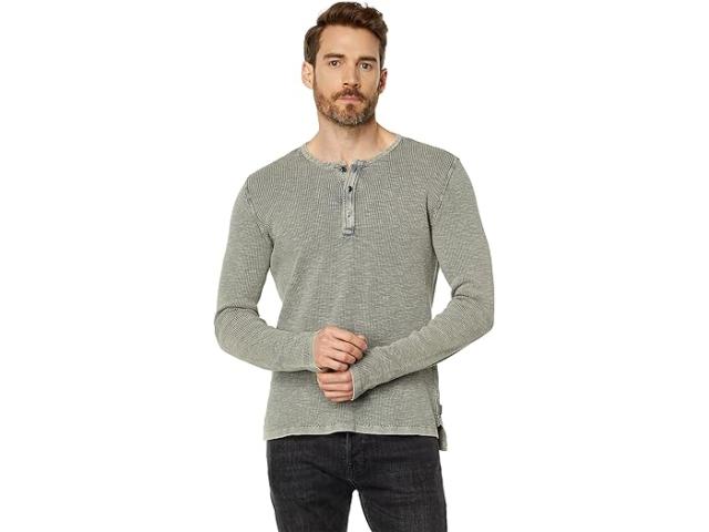 (取寄) ジョン バルベイトス メンズ メンフィス ワッフル ヘンリー イン フェードアウェイ ウォッシュ Y1891X88 John Varvatos men John Varvatos Memphis Waffle Henley in Fadeaway Wash Y1891X88 Grey Heather