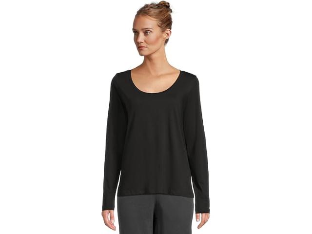 (取寄) パクト レディース ソフトスパン ロング スリーブ スクープ ネック ティー PACT women Softspun Long Sleeve Scoop Neck Tee Black