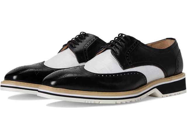 (取寄) ステイシー アダムス メンズ バーモント ウイング ティップ レース-アップ Stacy Adams men Beaumont Wing Tip Lace-Up Black and White
