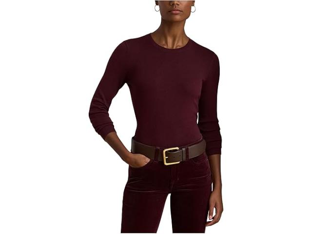 (取寄) ローレン ラルフローレン レディース コットンブレンド セーター Lauren Ralph Lauren women Cotton-Blend Sweater Dark Garnet