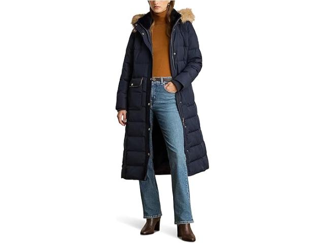 (取寄) ローレン ラルフローレン レディース FF トリム パファー 50/50 45