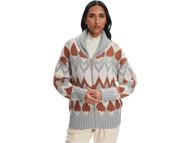 (取寄) バーリー レディース ジャカード ニット ジャケット Varley women Brockley Jacquard Knit Jacket Grey Melange