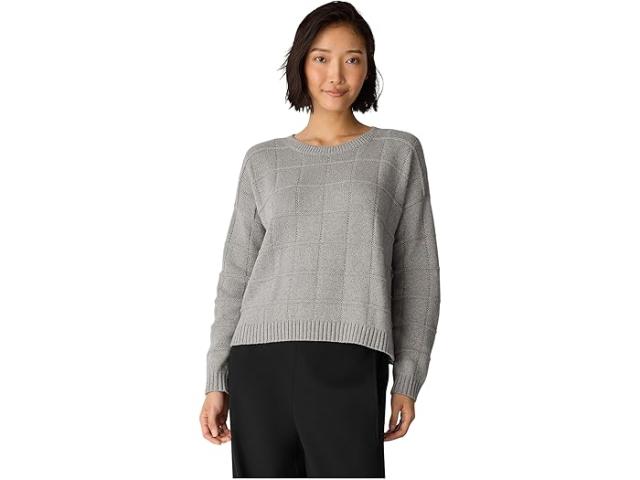 (取寄) アイリーン フィッシャー レディース コットン アンド リサイクル カシミア クルー ネック セーター Eileen Fisher women Cotton And Recycled Cashmere Crew Neck Sweater Dark Pearl