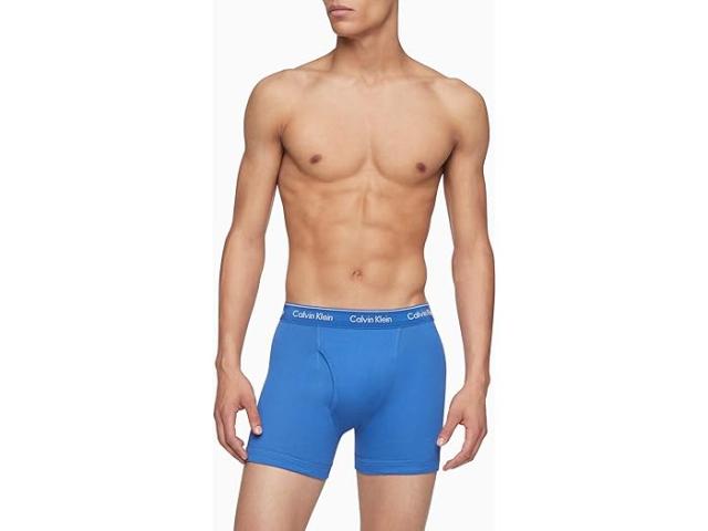 (取寄) カルバンクライン アンダーウェア メンズ コットン クラシックス マルチパック ボクサー ブリーフ   Underwear men   Underwear Cotton Classics Multipack Boxer Brief Multi Blue