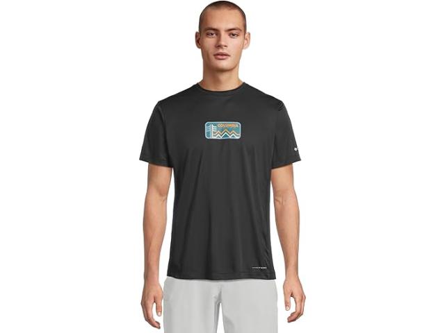 (取寄) コロンビア メンズ ゼロ ルールズ ライト ショート スリーブ グラフィック クルー Columbia men Zero Rules Light Short Sleeve Graphic Crew Black/Actively Cooled