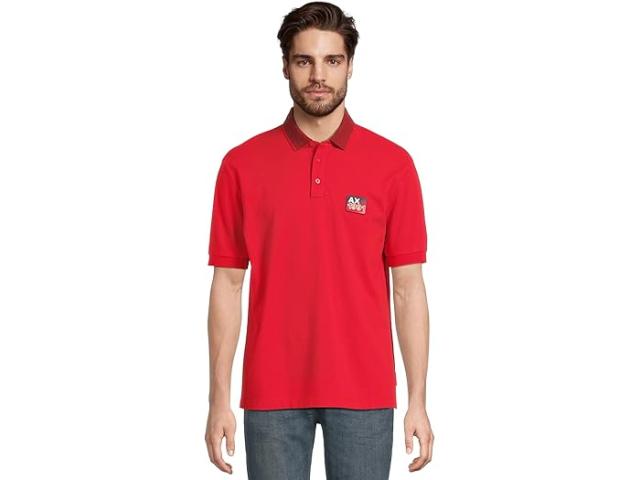 (取寄) アルマーニエクスチェンジ レディース スモール ロゴ ポロ Armani Exchange women Small Logo Polo Haute Red