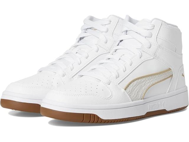 (取寄) プーマ レディース リバウンド レイアップ ミッド シューズ PUMA women Rebound Layup Mid Shoes White/Gold