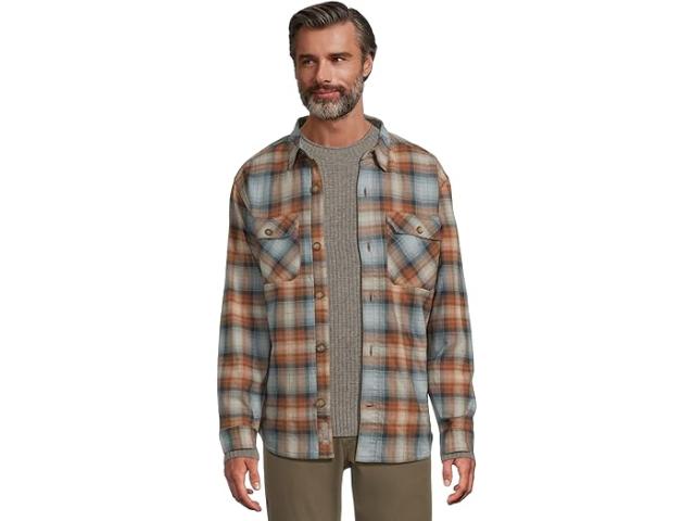 (取寄) ロイヤルロビンズ メンズ スノーキャップ ライン フランネル ロング スリーブ  Robbins men cap Lined Flannel Long Sleeve Steel Blue Tioga Plaid