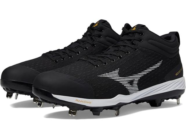 (取寄) ミズノ メンズ ドミナント 4 ミッド ベースボール クリーツ Mizuno men Dominant 4 Mid Baseball Cleats Black/White