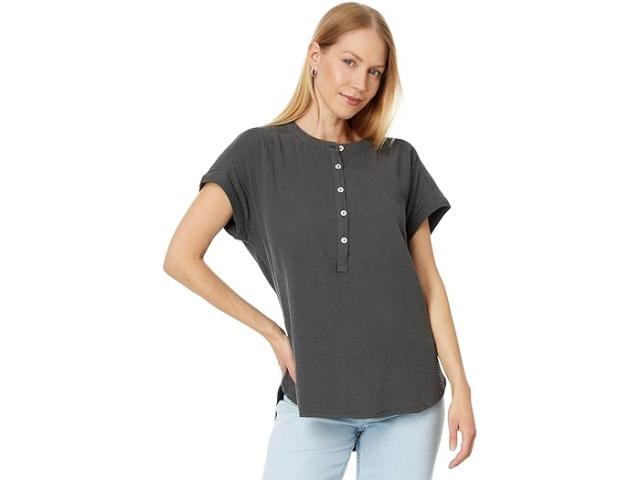 (取寄) ファリティ レディース ドリーム コットン ガーゼ デズモンド トップ Faherty women Faherty Dream Cotton Gauze Desmond Top Washed Black